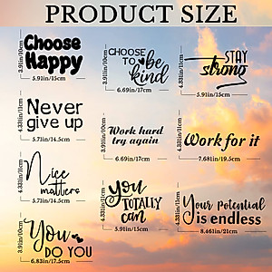 10 Pcs Vinyl Wall Quotes Stickers Inspirational Wall Decals Inspirational Saying Home Decals for Walls Peel Stick Motivational Decor Positive Wall Sticker for Office Classroom Teen Dorm Bedroom