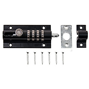 Combi-Bolt CB2000-BLK 4-Dial Combination Sliding Bolt Lock with Black Finish, Child-Proof Your Home and Secure Your Home, Easy to Install