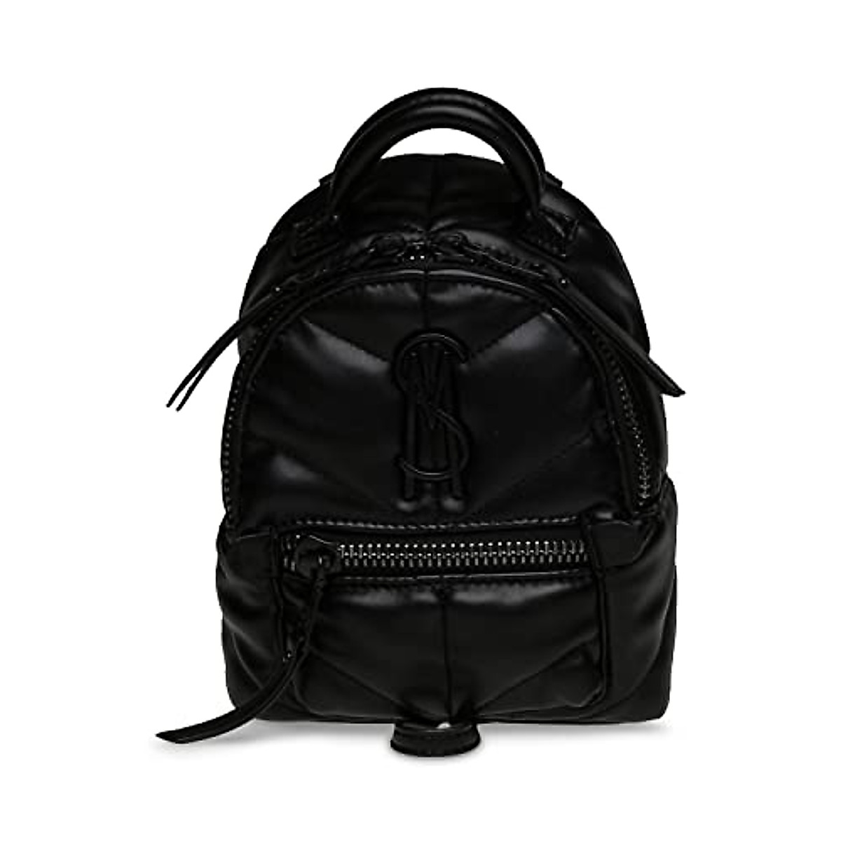 Steve Madden Jacks Quilted Mini Backpack, Black/Black