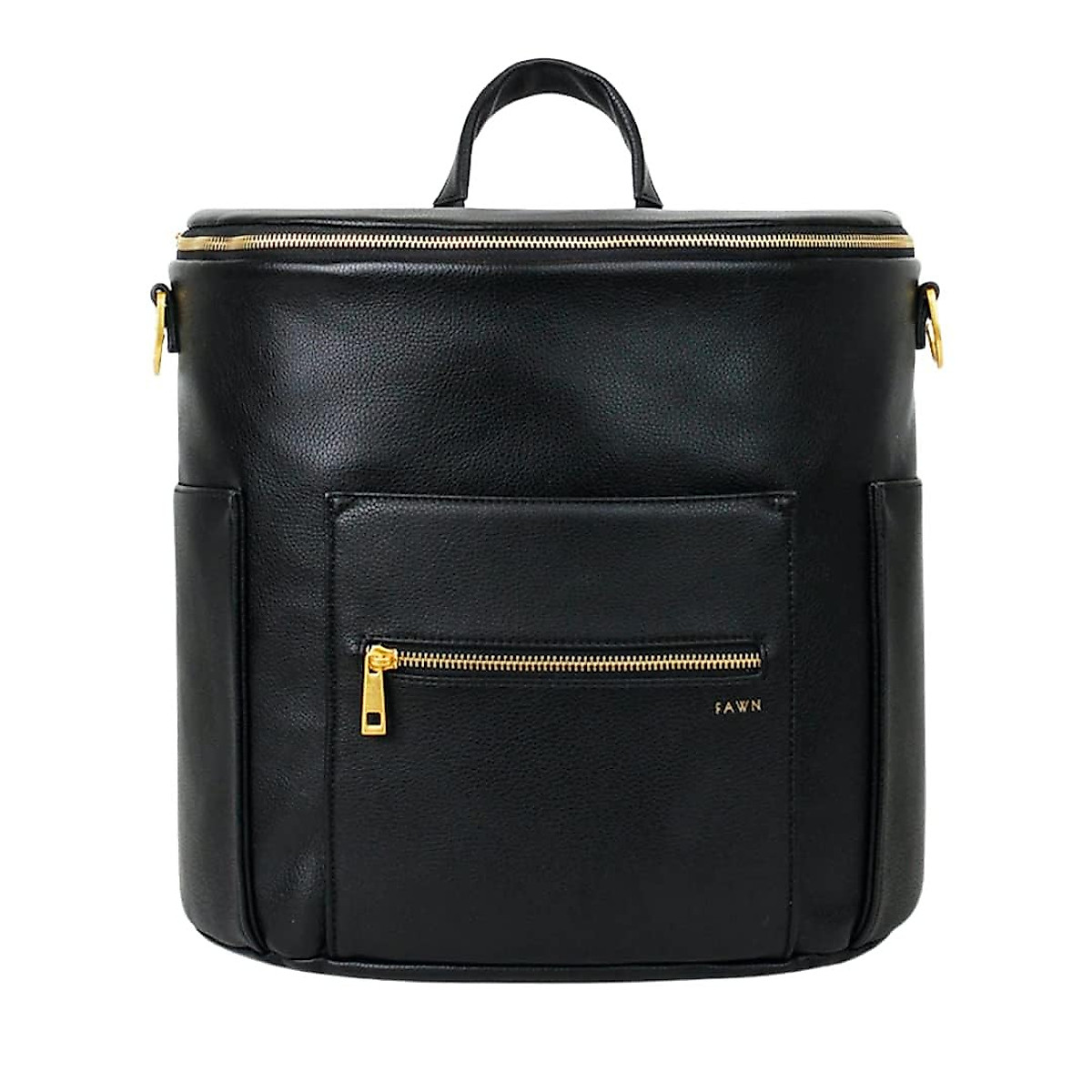 FAWN DESIGN The Original Diaper Bag, Faux Leather Diaper Bag Backpack, Adjustable Detachable Straps, 12 Pockets, Large Capacity Baby Bag for Mom, 13 x 13.5 x 7 inches (Bag Only)