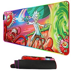 Envysun RGB Mouse Pad LED Light Gaming Mouse Pad with Rubber Base Colorful Computer Carpet Desk Mat for PC Laptop (31.5 11.8 inch) (80x30 rggun)