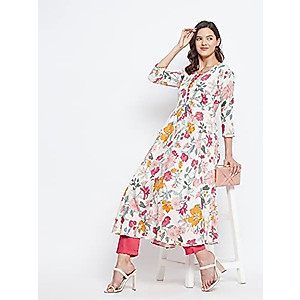 Tissu Women's Rayon Multicolor Printed A-Line Kurta 2139_Multicolor_XS