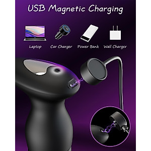 Anal Plug Vibrator with Remote Control,Male Sex Toy Thrusting Prostate Massager,10 Vibrating&7 Thrusting Modes with Penis Cock Ring