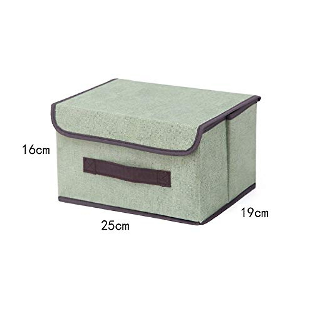 Elonglin Foldable Storage Basket, 2 Pack Lidded Storage Bins with Handle Organize Clothes Toys Book Universal Household Containers for Bedroom Wardrobe Clothes Office Shelf (Green)