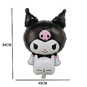 Kawaii Anime Balloons Cartoon Balloons Aluminum Film Balloons For Birthday Party Daily party Cosplay Fans (Black)