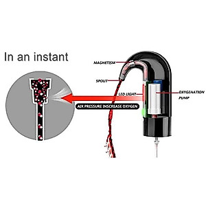 Electric Wine Aerator Gifts Electric Wine Pourer and Wine Dispenser Pump, Multi-Smart Automatic Filter Wine Dispenser with USB Rechargeable Great For Travel, Home and Bars