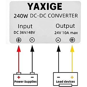 DC 36V/48V Step Down to 24V 10A 240W Voltage Regulator Buck Converter Golf Cart Reducer Power Converter Waterproof Module Transformer