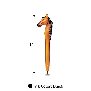 Planet Pens Brown Horse Novelty Pen - Cool Fun Unique Kids and Adults Ballpoint Pen Colorful Ranch Life Writing Pen Instrument For School and Office