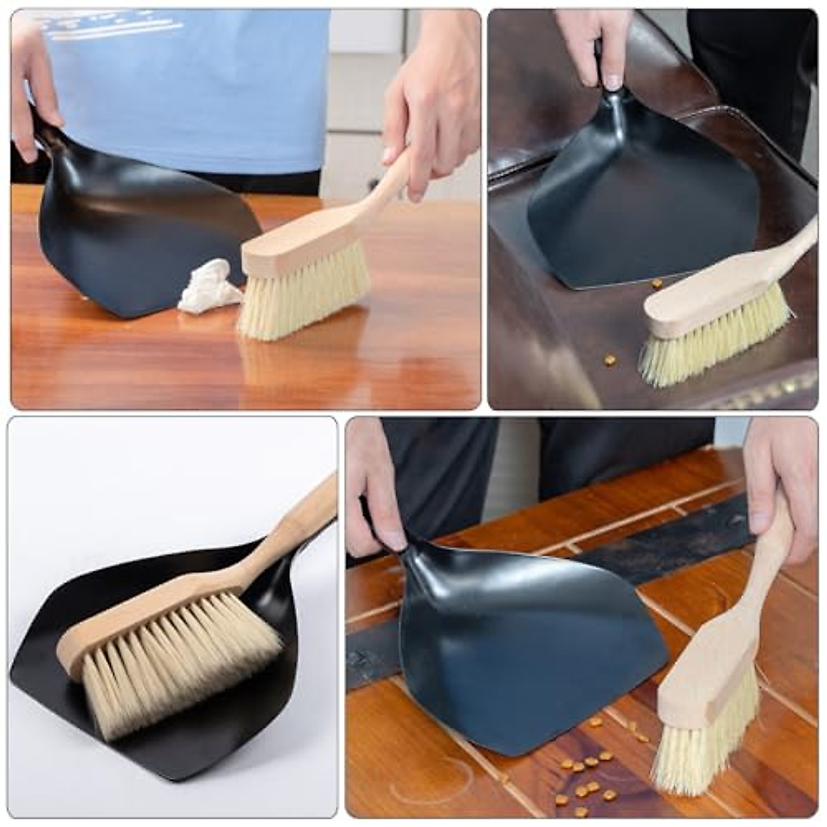 BUTIFULSIC 1 Set Desktop Broom Handheld Broom Dustpan Cleaning Accessory Whisk Broom Small Broom and Sweeping Pan Dust Brush Household Brooms Mini Broom Mini Brush Portable Brush Char The Pet