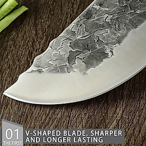 Lifespace 7,5in Hammer Forged Chef Cleaver