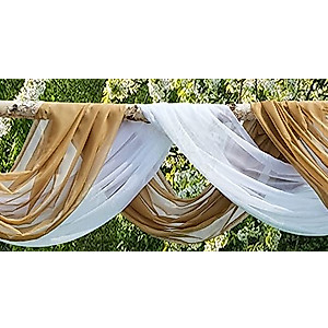 WARM HOME DESIGNS 2 Caramel Color Backdrop Curtain Bundle. 55 x 288 Inch Gold Fabric Curtain Backdrop for Golden Wedding Decor. (ADS Gold 288)
