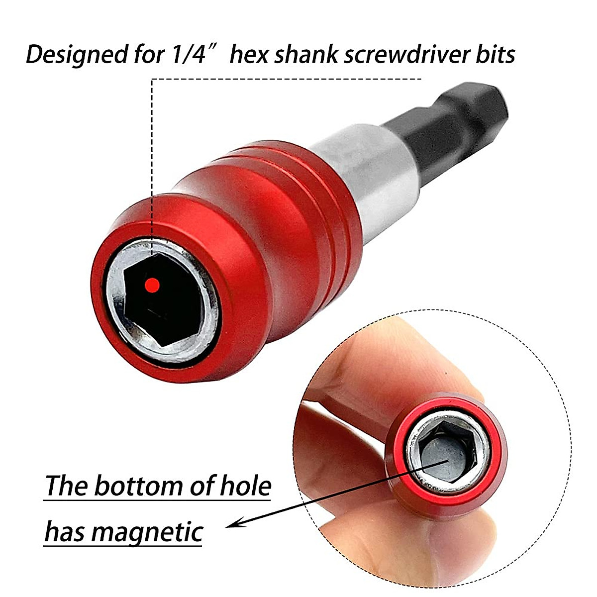 Saipe 3pcs 1/4” Hex Shank Magnetic Screwdriver Bits Holder Quick Release Drill Bit Extension Bar Chuck Adapter Quick Change Socket Screw Driver Drill Bit for Hand-held Drivers or Power Drill, 60mm