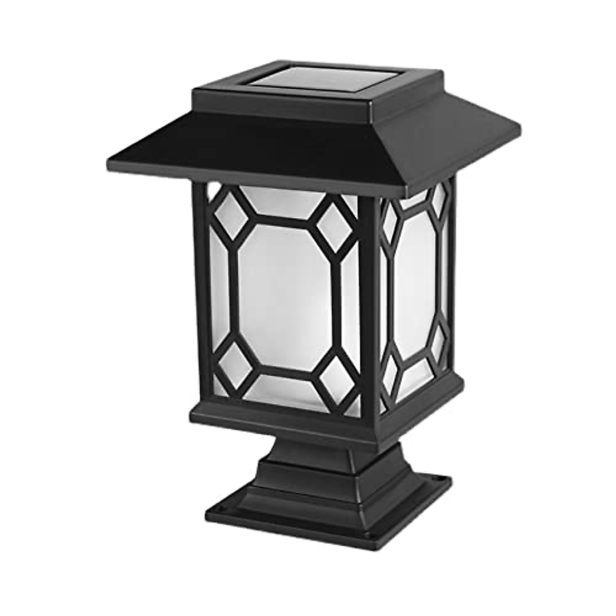 JSBDPHW Solar Villa Pillar Lamp Outdoor Waterproof Post Light Patio Garden Decoration Column Light Lawn Light Base Landscape Light Deck Light