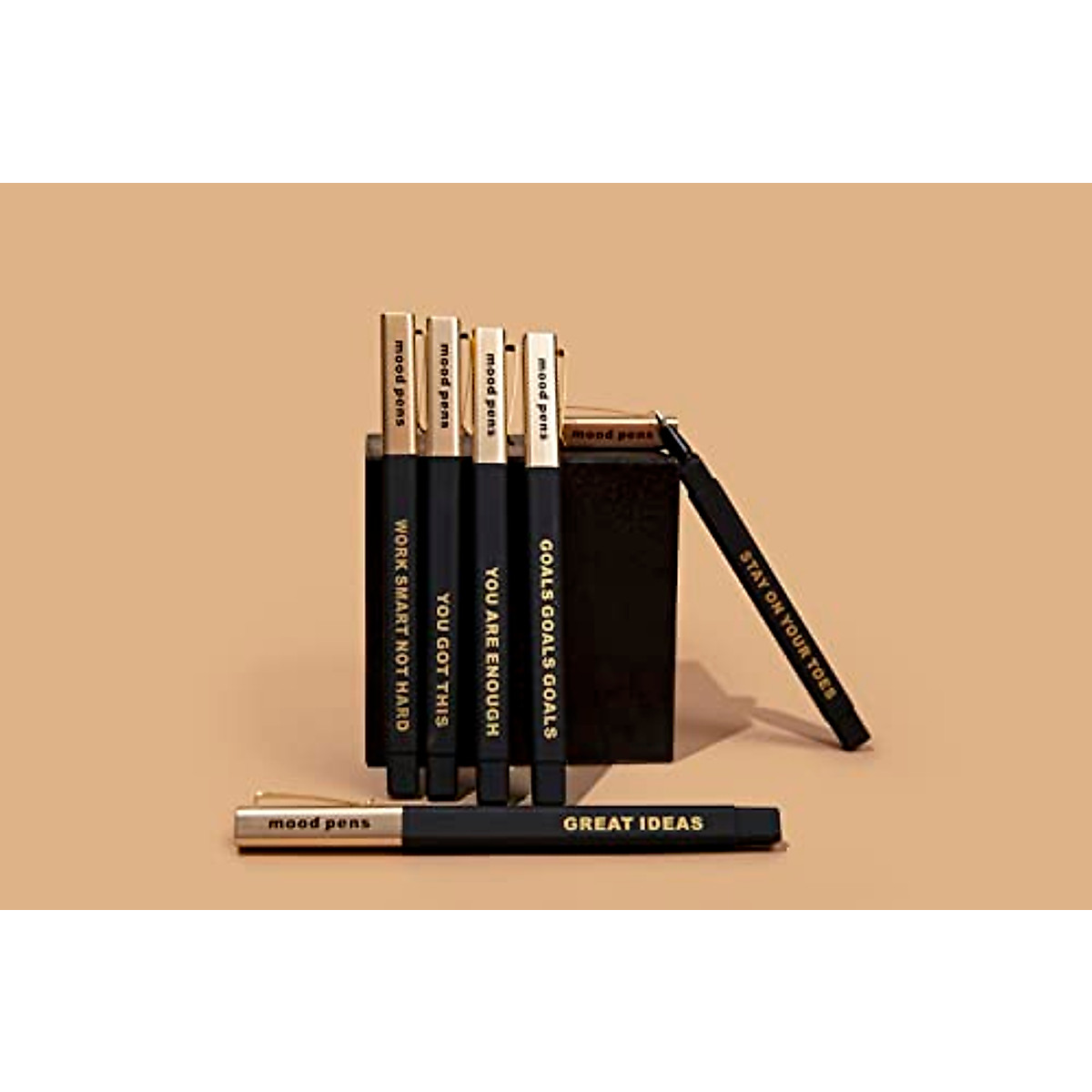 Mood Pens™ Premium Ballpoint Pens, Back-to-School, Smooth & Comfortable, Medium Point, Refillable, 1.0mm, Black Ink, Positive Thoughts for Mental Health (12)