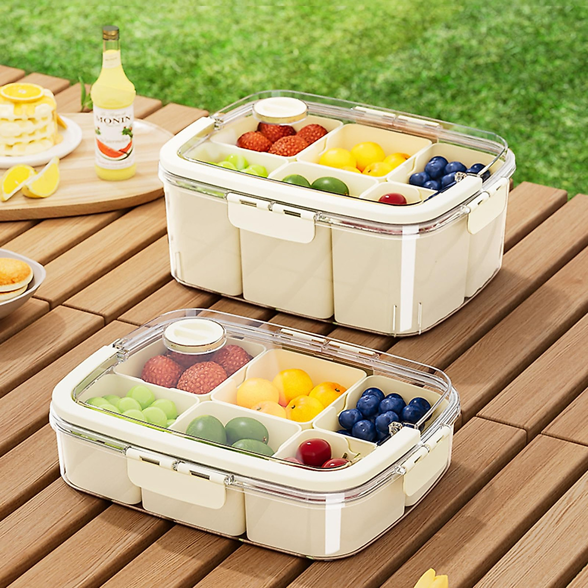 Artendjoon Kitchen Organizers and Storage, Food Storage Containers with Lids, Meal Prep Containers Reusable, Organization and Storage, Snack Box, Fridge Organizer, Snackle Box Container, Serving Tray