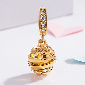 Queen Bee Charm 925 Sterling Silver Animal Charm Lucky Charm Birthday Charm for Pandora Charm Bracelet (A)