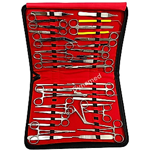 157 Pcs Advanced Dissection SET For Anatomy & Biology Students With 1 SCISSORS ! FORCEPS ! HEMOSTAT-! Blades - Case - Lab Veterinary Botany Stainless Steel Set For Frogs Animals etc