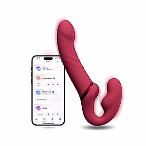 LOVENSE Lapis Strapless Strap on Dildos Double-Ended G Spot Vibrator with Flexible Bulb Vibrating Butt Plug Adult Toy & Game Remote Control Clitoral Stimulator Sex Toys for Women Lesbian Couple