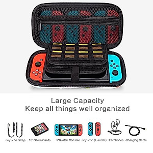 Butterfly Nintendo Switch Case, Nintendo Switch OLED Case, Nintendo Switch Carrying Case for Girls Boys, Protective Hard Shell Portable Swtich Case for Nintendo Switch Console & Accessories, White