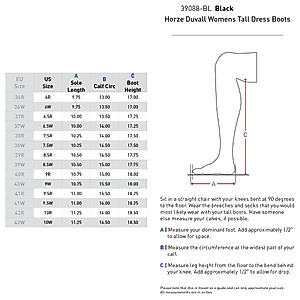 HORZE Duvall Womens Tall Dress Boots - Black - 8.5R