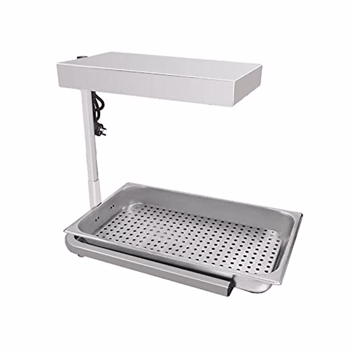 Commercial French Fry Warmer with Fixed Stand Food Heat Lamp Countertop Dump Station