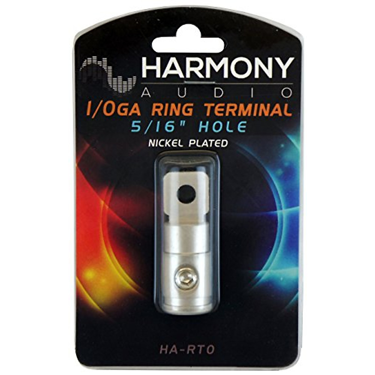 Harmony Audio HA-RT0 Car Stereo Power or Ground 1/0 Gauge 5/16" Ring Terminal Screw Set Heavy Duty- Nickel Plated