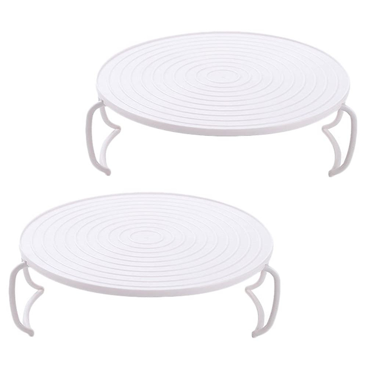 Cabilock 2PCS Steaming Rack Microwave Rack Plate Cover Plastic Steamer Rack Food Tray Shelf for Oven Pressure Cooker Kitchen Accessory