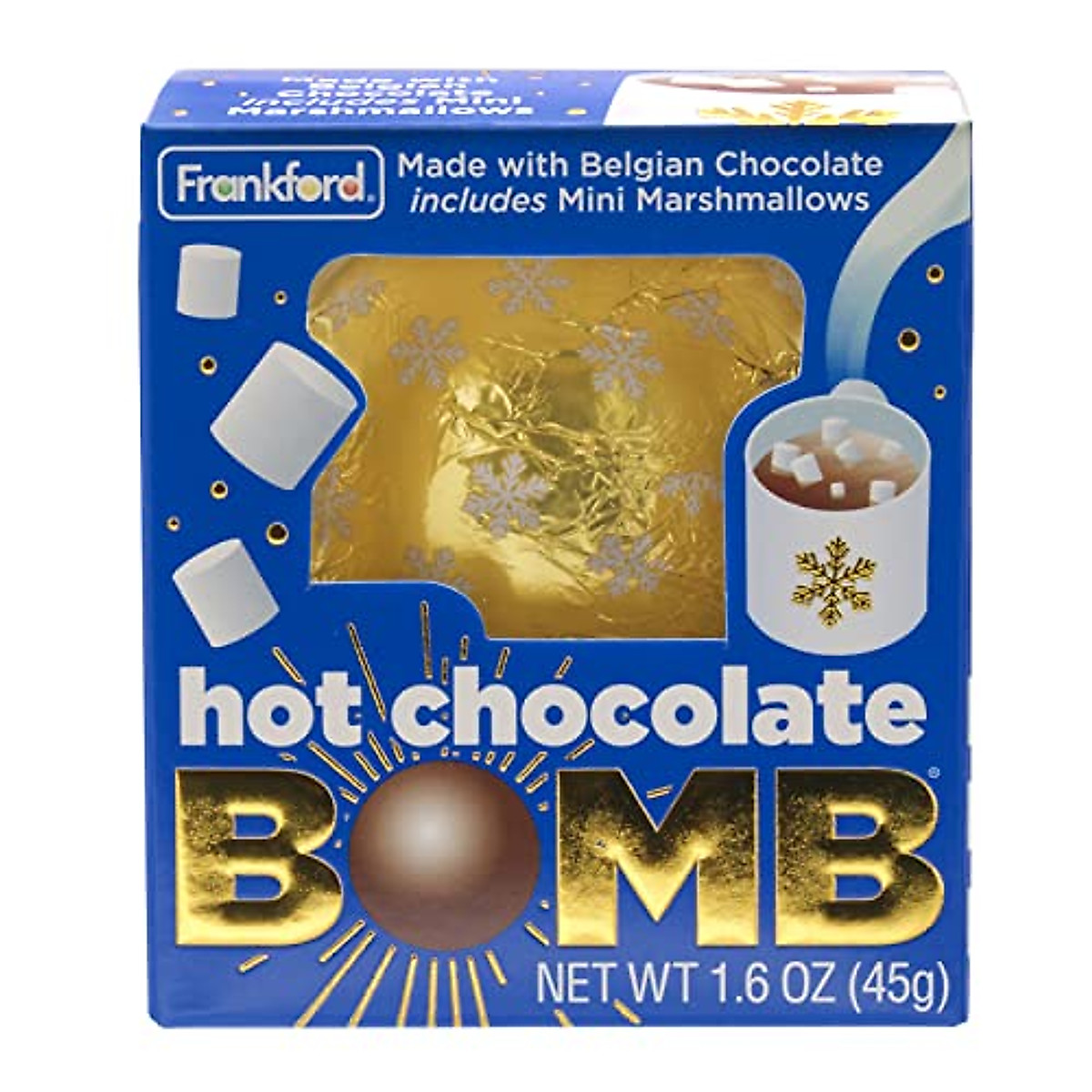 Hot Chocolate BOMB 4 Pack, Flavors include (1) Original Flavor Melting Ball, (1) Salted Caramel, (1) Double Chocolate, & (1) Peppermint Hot Cocoa Easter Basket Stuffer Gift By Frankford Candy