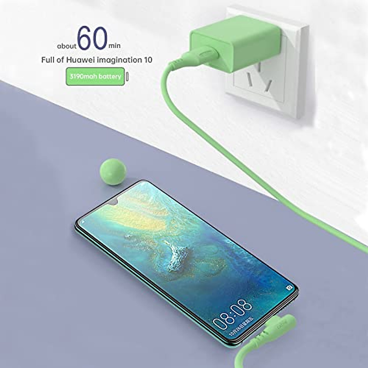 BGNTBUK Type C Extension Cable 10ft USB Cable Right Angle 90° Elbow Liquid Micro USB 3A Fast Charging Cable Charging Cables for Products 10ft