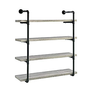 Coaster Home Furnishings 40-inch Black and Grey Driftwood Wall Shelf
