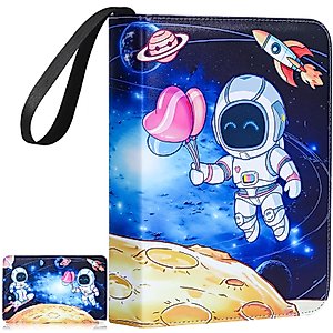 504 Cards Binder for Boys Gifts, Trading Card Binders Holder Case with 63 Sleeves, 4 Pocket Card Packs Album Book for Girls Kids Collecting Cards (Blue)