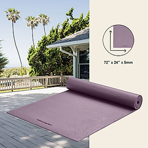Retrospec Pismo Yoga Mat for Men & Women - 72” x 24” x 5mm - Extra Long Non Slip Exercise Mat for Yoga, Pilates, Stretching, Floor & Home Workouts - Violet Haze