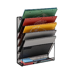 Mind Reader Vertical File Storage, 12.75 (L) x 4.25 (W) x 16 (H) inches, Black