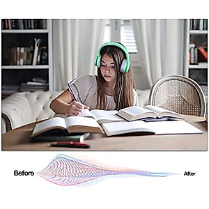 LORELEI E7 Kids Headphones with Microphone,On-Ear Wired Headset for Children/Boys/Girls,85/94dB Safe Volume,Foldable&Rotatable3.5mm Audio Jack Tangle-Free for School/iPad/Laptop/Travel (Green&Purple)