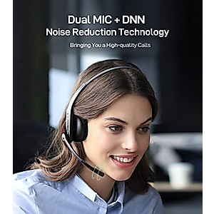 Edifier CC200 Bluetooth Headset with Noise Cancelling Microphone - Trucker Bluetooth Headset - HD Voice - 29hrs Talk Time - USB-C Cable - Multiple Calls Control - Ultralight Design - Black