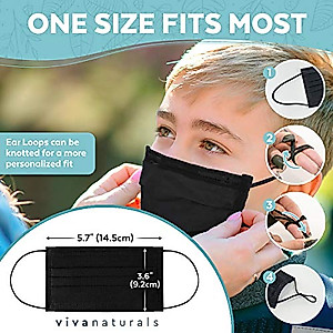 Kids Disposable Face Masks (50 Individually Wrapped Masks), Face Masks Kids Made With with Comfortable Earloops & Adjustable Metal Nose Strip, Premium 4-Ply Childrens Disposable Face Mask