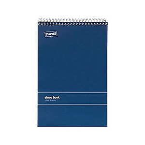 Staples Green Paper Steno Pads, Gregg Ruled, 6" x 9", 12/Pack