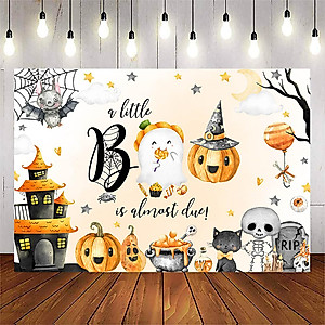Avezano Pink Halloween Baby Shower Backdrop for Girl A Little Boo is Almost Due Baby Shower Party Decorations Spooky Ghost Little Boo Halloween Backdground (7x5ft)
