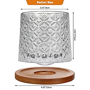 WICHBEEN Crystal Whiskey glasses,Rotatable 10 Oz old fashioned whiskey glasses,bar whiskey glasses,style glassware for bourbon,perfect Idea for scotch lovers,glasses for scotch, rum,Ice flower