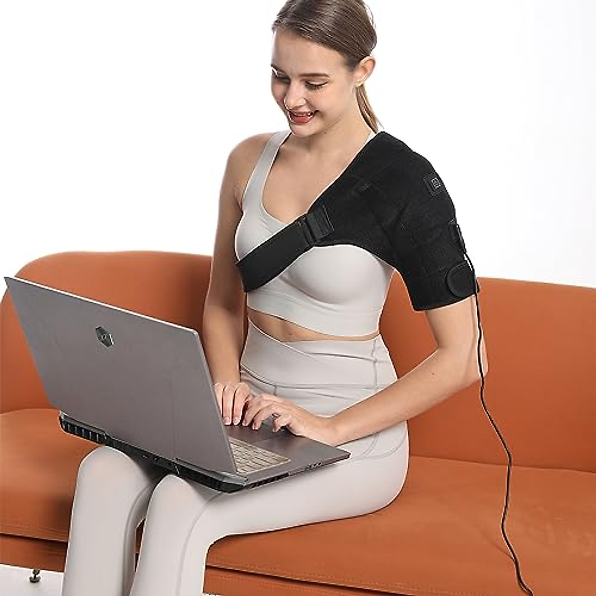 Shoulder Heating Pad,Jade Heated Shoulder Wrap for Rotator Cuff Pain 3 Adjustable Heat