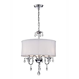 Warehouse of Tiffany Melissa Crystal Chandelier, 24" H x 18" D, White