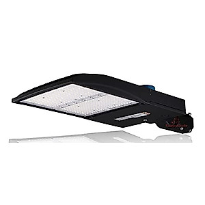 RuggedGrade 300 Watt LED NextGen III Shoebox Light - 42,000 Lumen - 5000K Bright White - Slip Fit - with Photocell - Black Housing