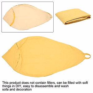 Large Bean Bag Chair Sofa Cover (No Filler) Comfortable Outdoor Lazy Seat Bag Couch Cover without Filler for Adults Kids Soft Tatami Chairs Covers for Home Garden Living Room (yellow, 3.3 x 3.9 ft)