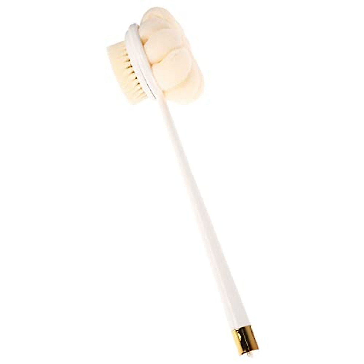 INGVY Dry Brushing Body Brush Brush Body Bath Shower Scrubber Sponge Forhandle Exfoliating Loofah Stick Cleaner Skinbrushes Showering (Color : White)