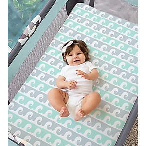 100% Organic Cotton Fitted Sheets for Graco Pack n Play, Babyletto, Pamo Babe, Hiccapop, Dream on Me, Evenflo, Baby Trend, Hygge Hush Portable/Mini Crib/Playards, and Beka Bedside Bassinet 2 Pk