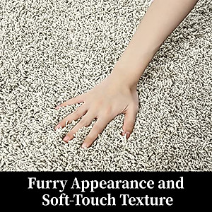JOLENE.K Large Shag Rug 8x10 Feet for Bedroom, Indoor Modern Plush Soft Rug for Nursery Living Room, Super Thick Non-Shedding Floor Carpet Non Skid Accent Rug for Office Dining Room Office, Grey/Mist