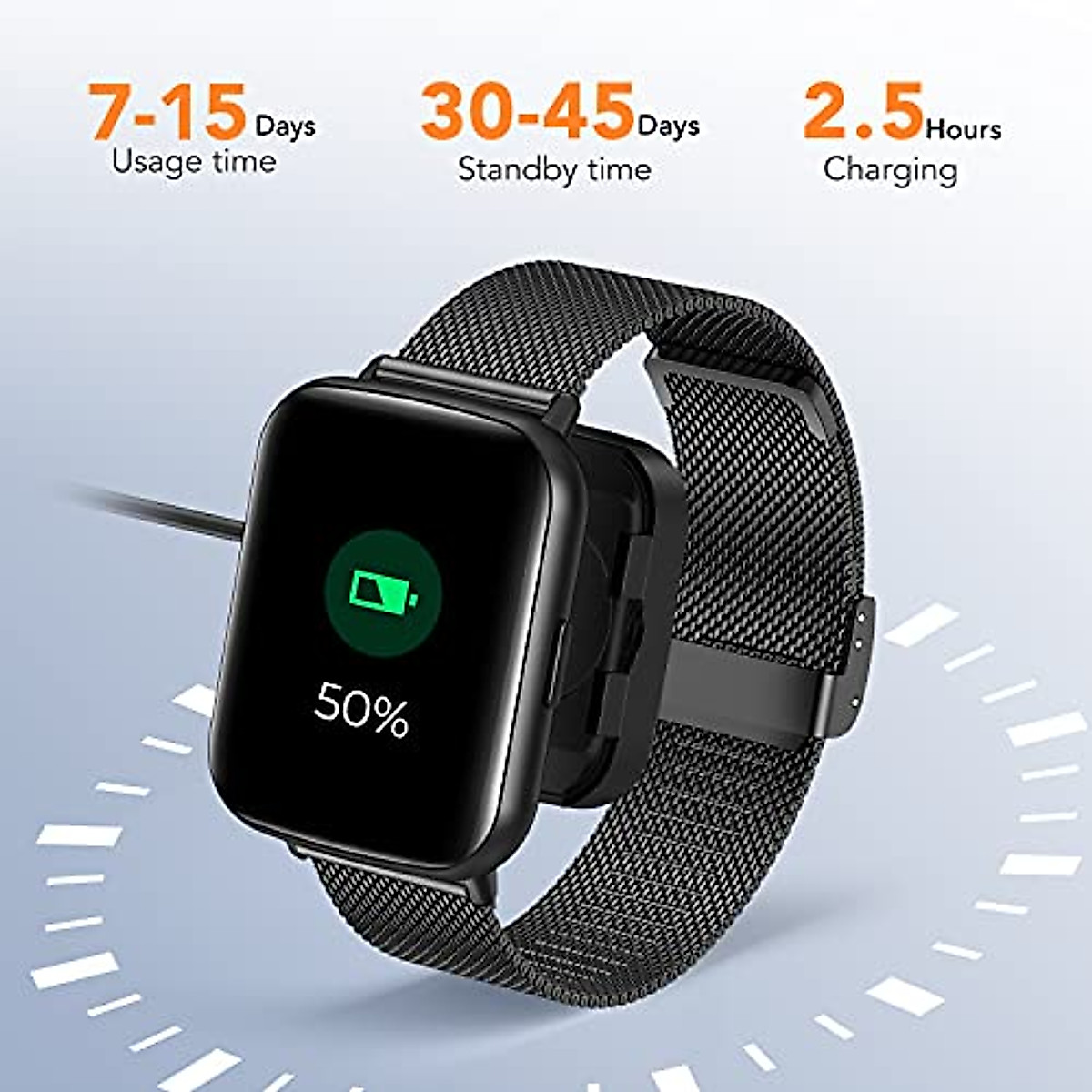 Hommie Smart Watches for Men, 1.69" HD Touch Screen Fitness Tracker IP68 Waterproof Smartwatch with Heart Rate Monitor, Blood Oxygen, Pedometer, Compatible with Android iPhone iOS