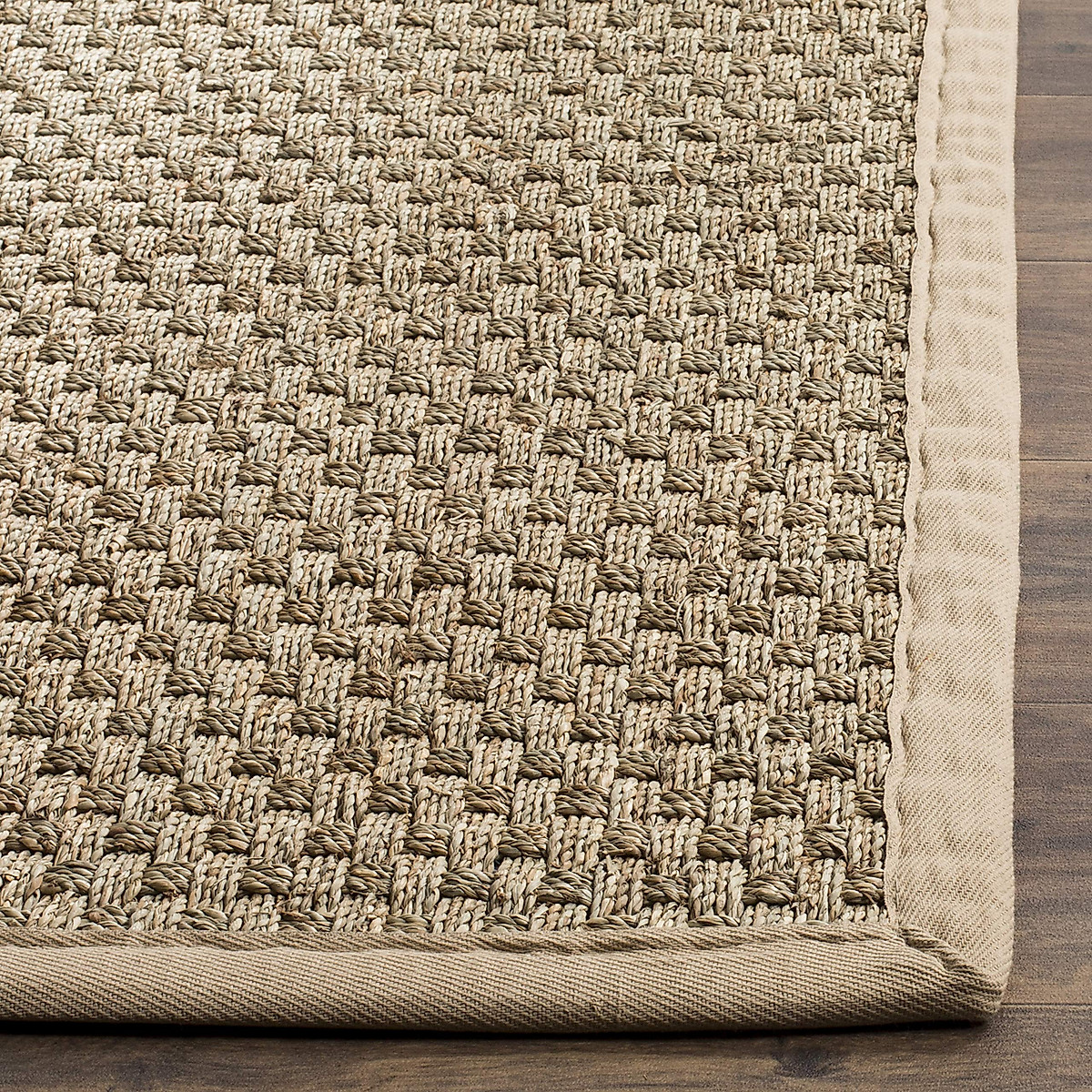 SAFAVIEH Natural Fiber Collection Runner Rug - 2'6" x 12', Natural & Beige, Border Basketweave Seagrass Design, Easy Care, Ideal for High Traffic Areas in Living Room, Bedroom (NF114A)
