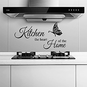 Kitchen Wall Stickers Dining Room Quotes Wall Decals The Kitchen The Heart of The Home Vinyl Wall Sign Art Decor Home Decoration Wall Decal for Kitchen Living Room Dining Room Wall Decorations.