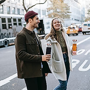 Yoption Crystal Water Bottle, Rose Quartz Healing Glass Water Bottle, Includes a Loose Leaf Tea Infuser Bottle and Protective Sleeve